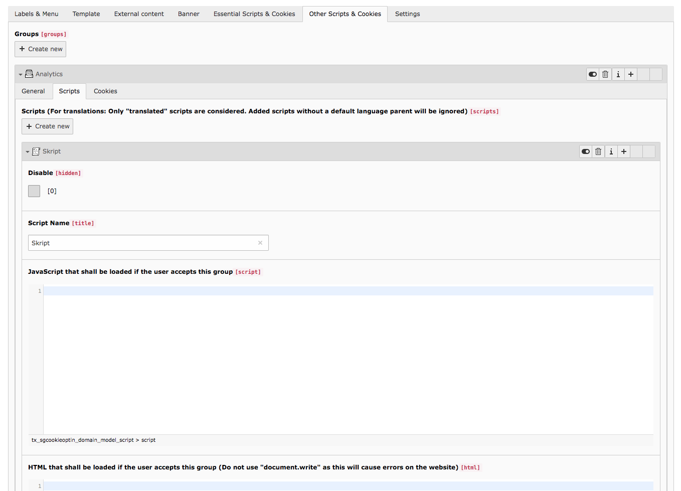 GDPR TYPO3 Cookie Opt-in Solution - sgalinski